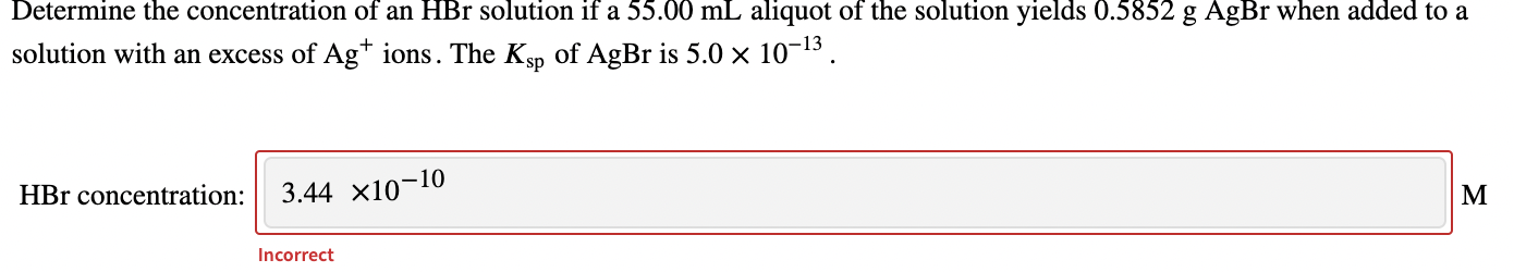 Solved Determine the concentration of an HBr solution if a | Chegg.com