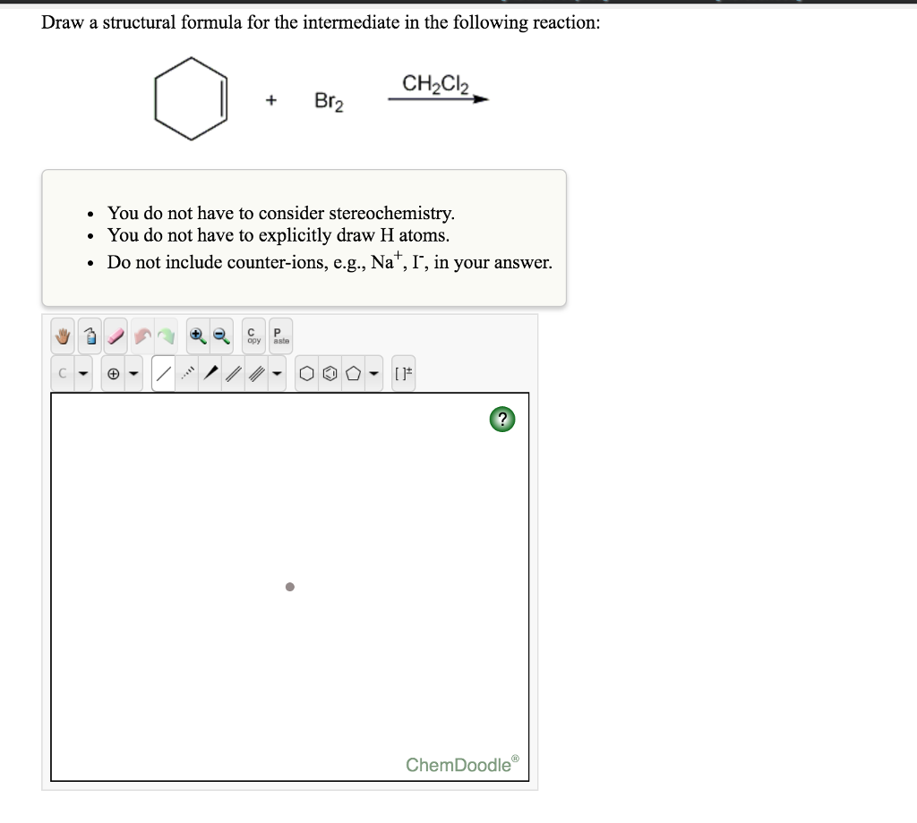 Solved Draw a structural formula for the intermediate in the | Chegg.com