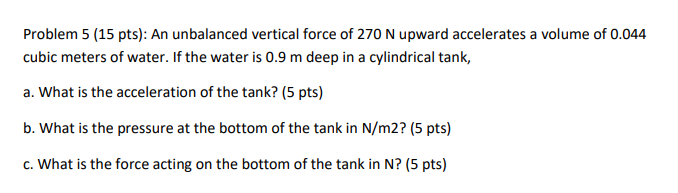 Solved Problem 5 (15 pts): An unbalanced vertical force of | Chegg.com