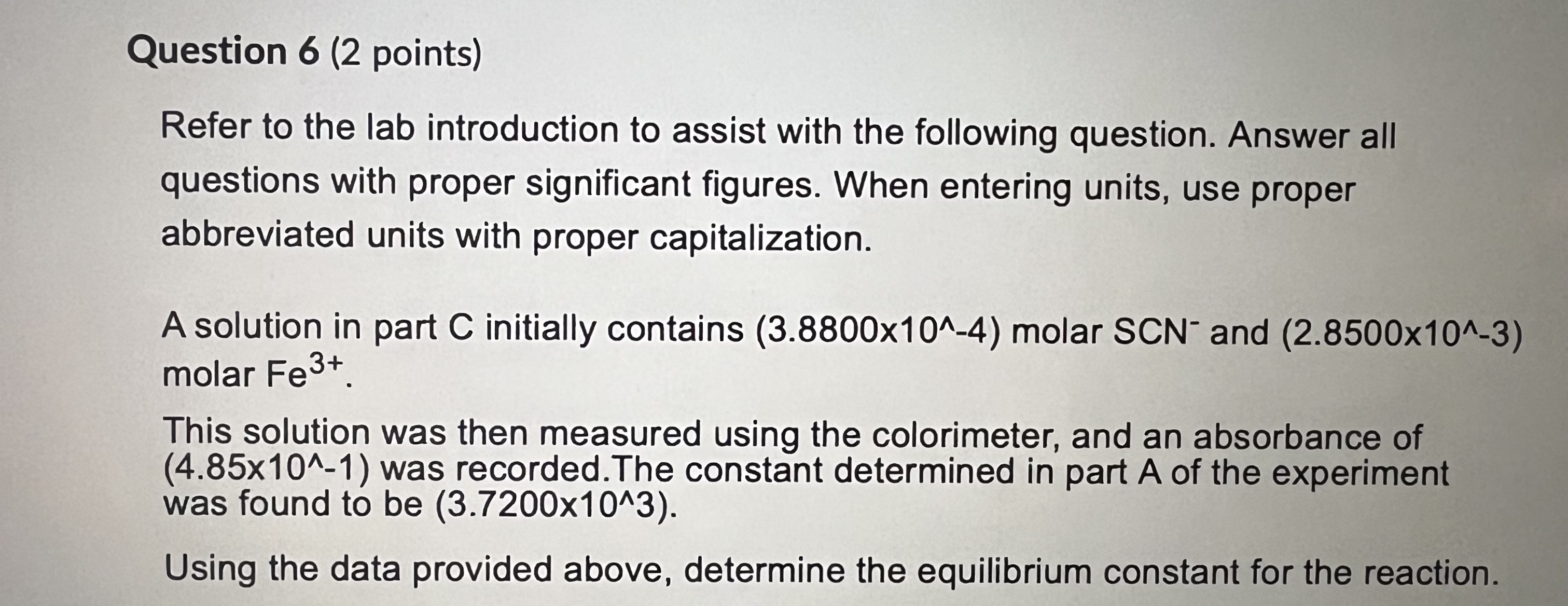 Solved Question 6 ( 2 ﻿points)Refer to the lab introduction | Chegg.com