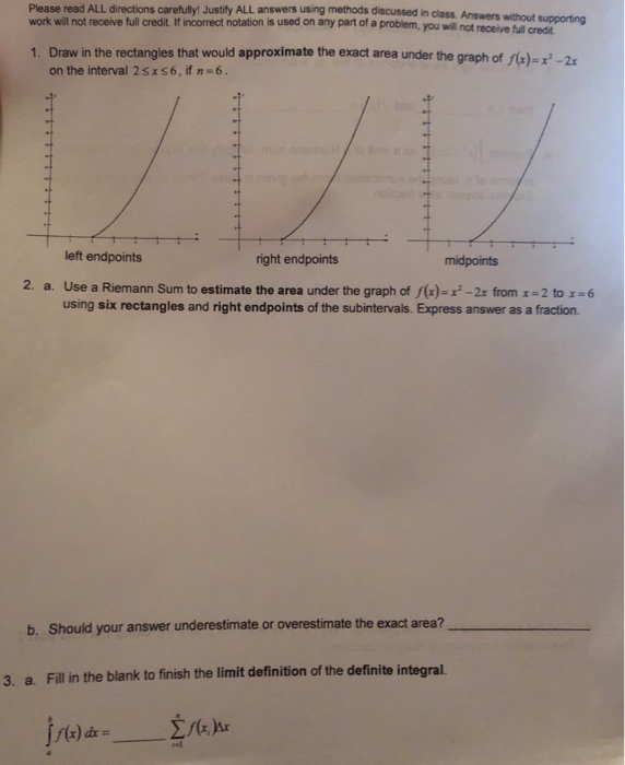 Solved Please read ALL directions carefully! Justify ALL | Chegg.com