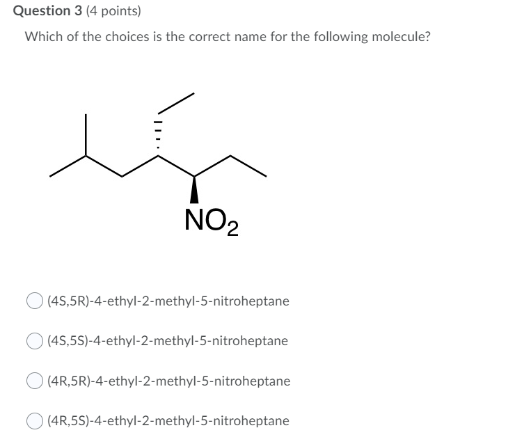 Solved Question 3 (4 points) Which of the choices is the | Chegg.com