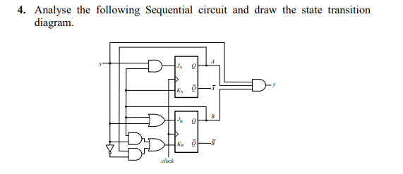 Solved 4. Analyse the following Sequential circuit and draw | Chegg.com