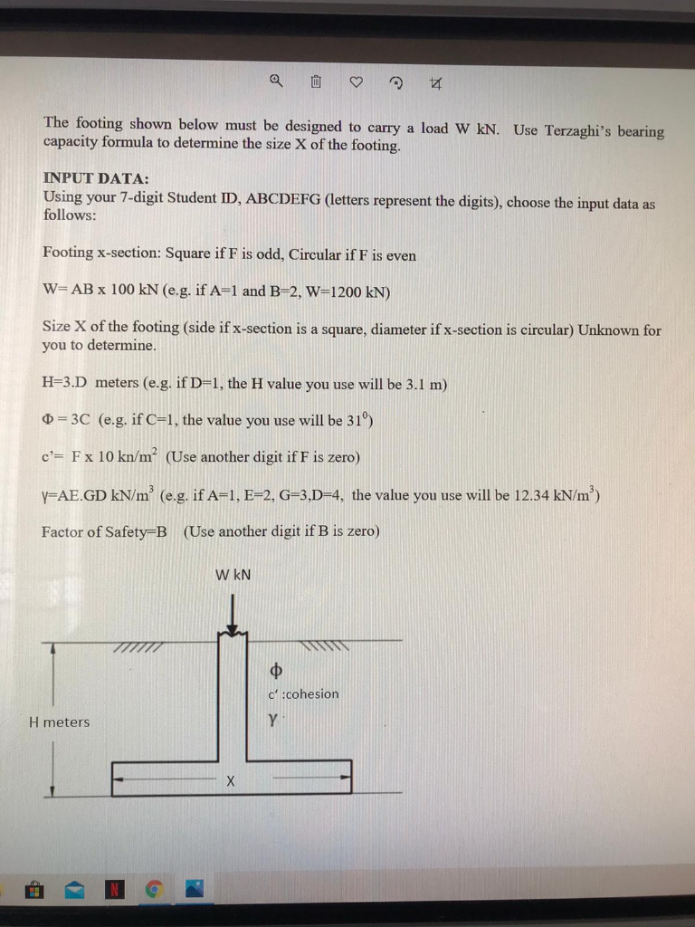 Solved ♡ E The footing shown below must be designed to carry | Chegg.com