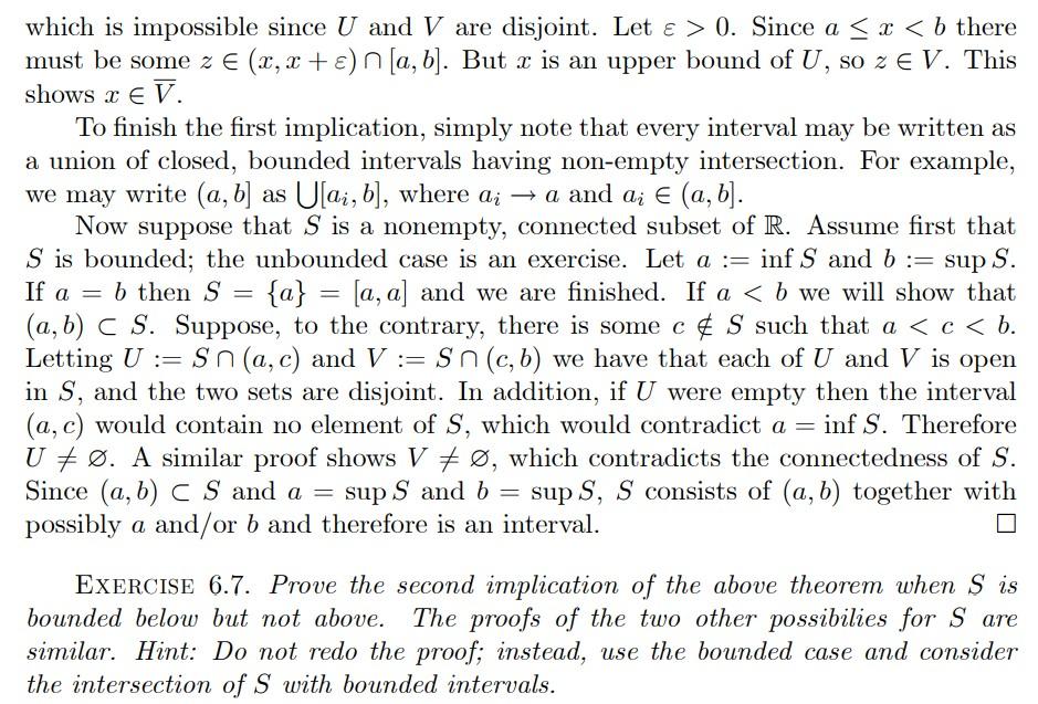 THEOREM 26. A nonempty subset S of R is connected if | Chegg.com