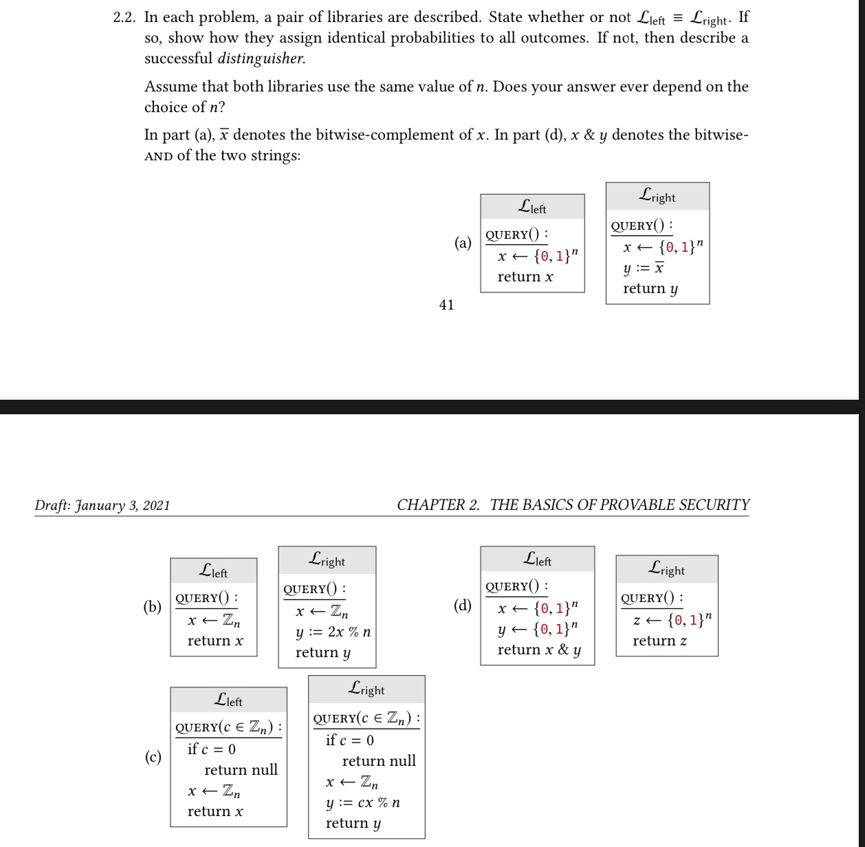 Solved 2.2. ﻿In each problem, a pair of libraries are | Chegg.com