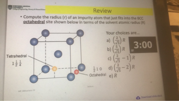 Solved Review Compute the radius (r) of an impurity atom | Chegg.com