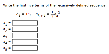 Solved Write the first five terms of the recursively defined | Chegg.com