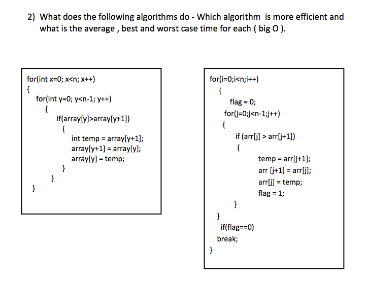 Solved 2 What Does The Following Algorithms Do Which A