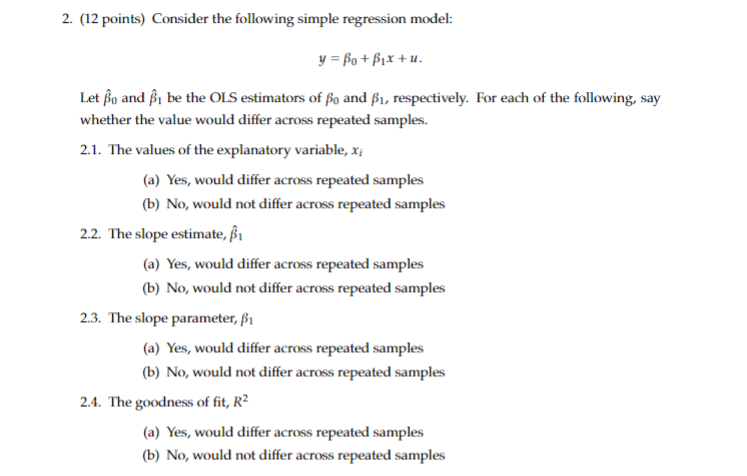 Solved (12 ﻿points) ﻿Consider the following simple | Chegg.com