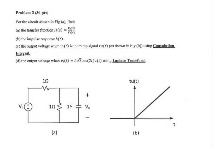 Solved Problem 3 (30 pts) For the circuit shown in Fig | Chegg.com