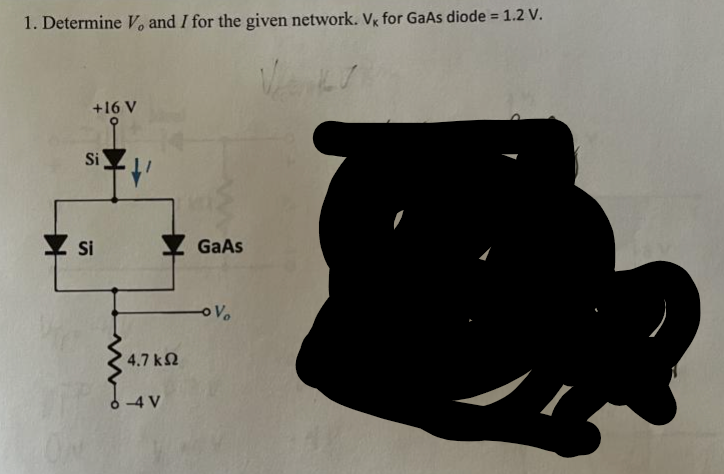 Solved Determine Vo ﻿and I for the given network. Vk ﻿for | Chegg.com