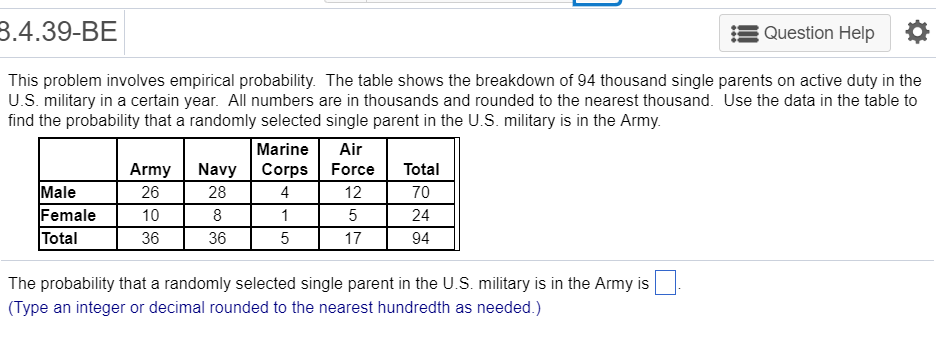 Solved .4.39-BE Question Help This problem involves | Chegg.com