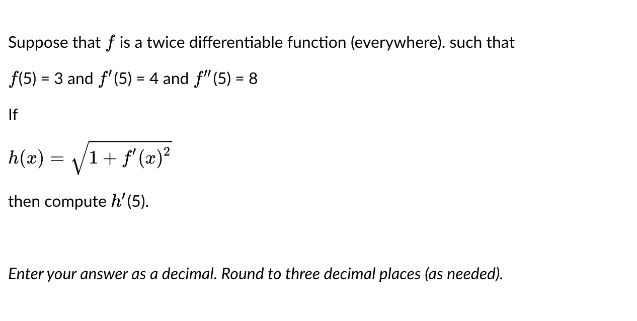 Solved Suppose that f is a twice differentiable function | Chegg.com