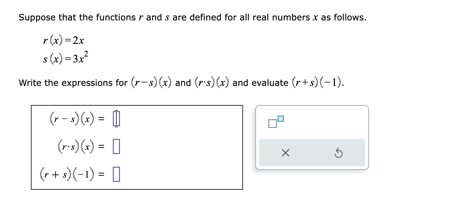 Solved Suppose that the functions r and s are defined for | Chegg.com