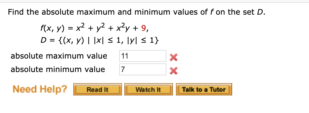 Solved Find the absolute maximum and minimum values of f on | Chegg.com