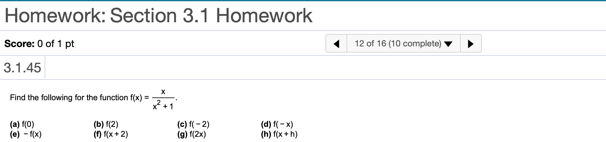 Solved Homework Section 3 1 Homework Score 0 Of 1 Pt 12 Of