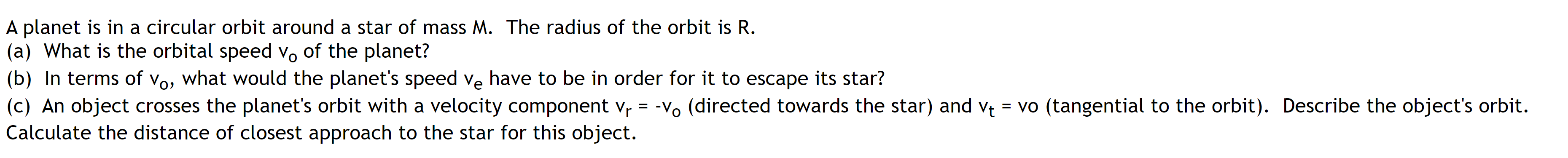 Solved A planet is in a circular orbit around a star of mass | Chegg.com