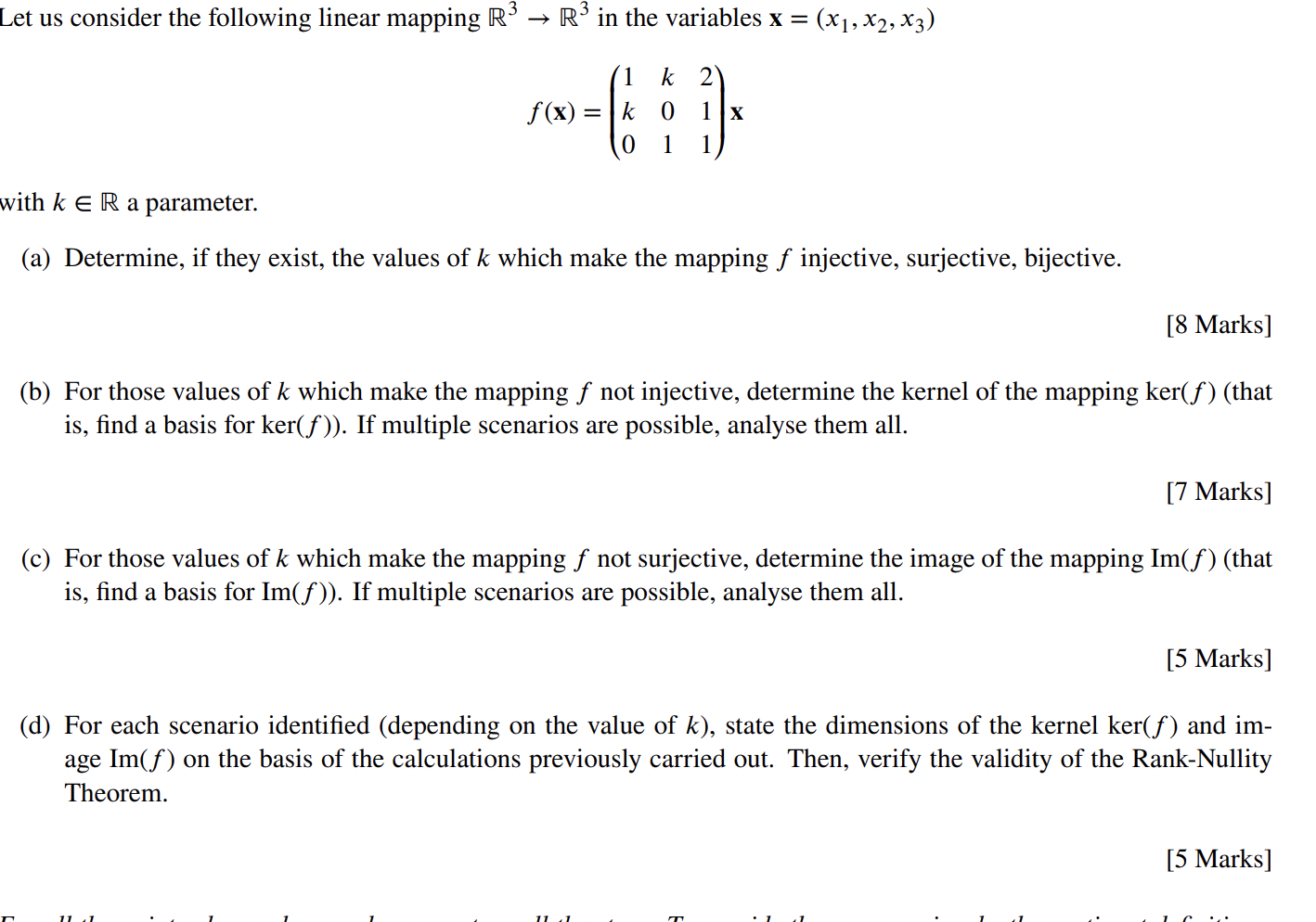 Solved Let us consider the following linear mapping R3→R3 in | Chegg.com