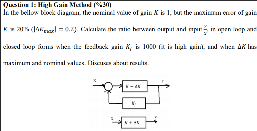 Solved Question 1: High Gain Method (%30) İn the bellow | Chegg.com