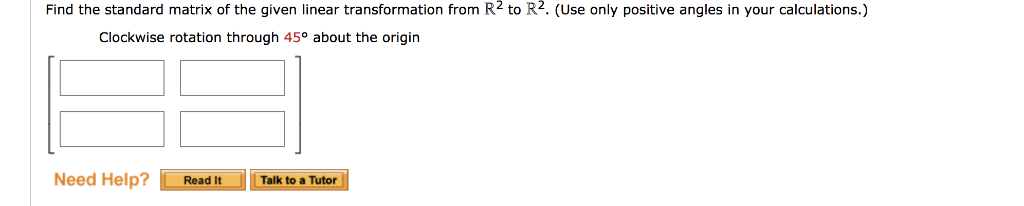 Solved Find the standard matrix of the given linear | Chegg.com
