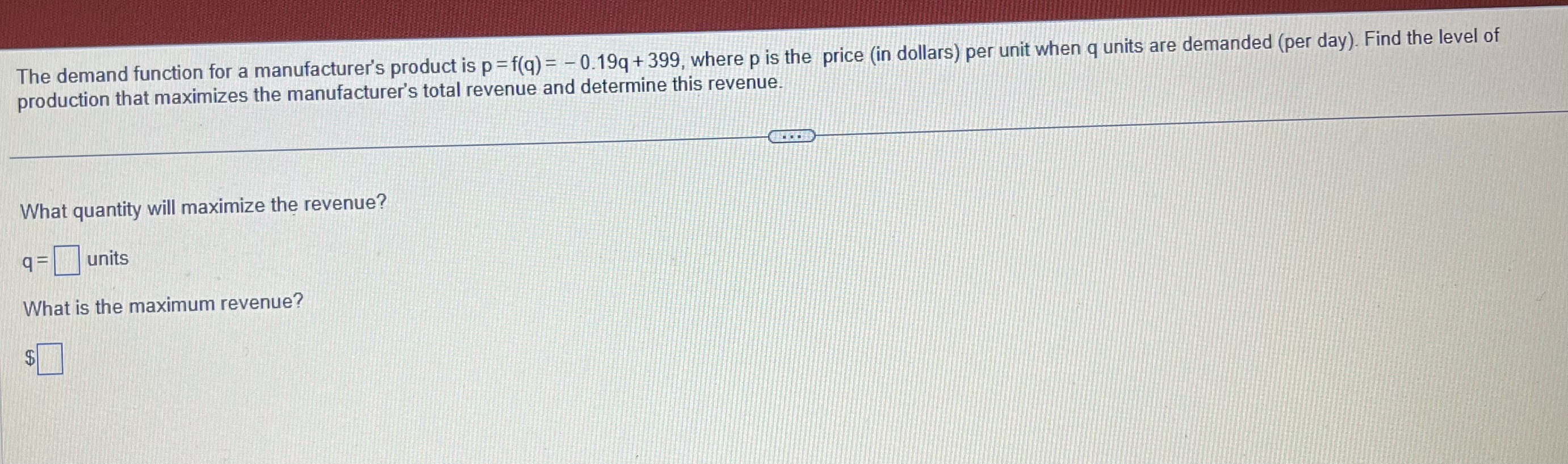 Solved The demand function for a manufacturer's product is | Chegg.com
