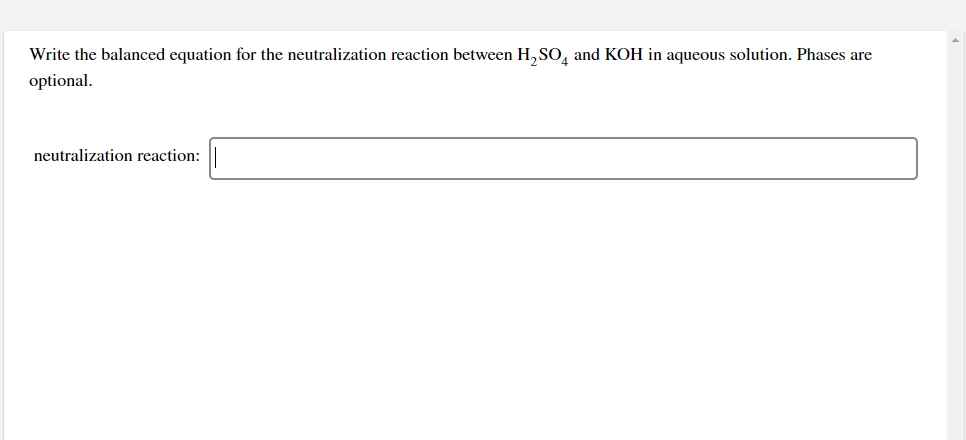 Solved Write the balanced equation for the neutralization | Chegg.com