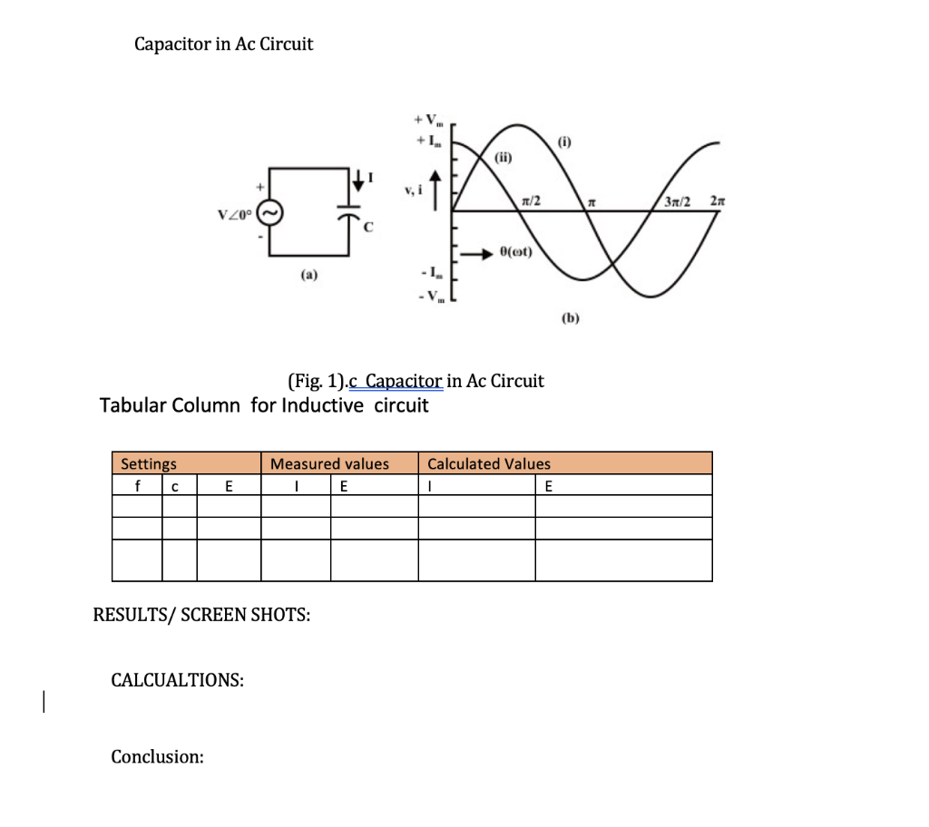 Solved Experiment No: 1 AC ANALYSIS OF CIRCUIT WITH | Chegg.com