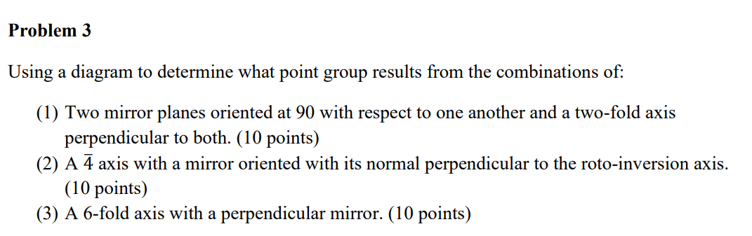 Solved Using a diagram to determine what point group results | Chegg.com
