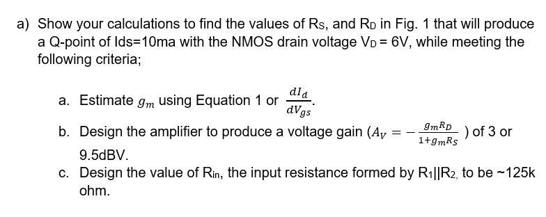 Solved Using the Id vs. Vgs plot for the ZVN3306A in Fig. 2: | Chegg.com