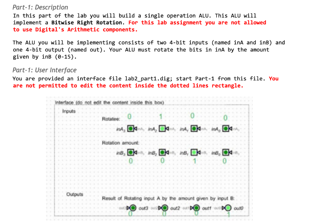 Part-1: Description In this part of the lab you will | Chegg.com