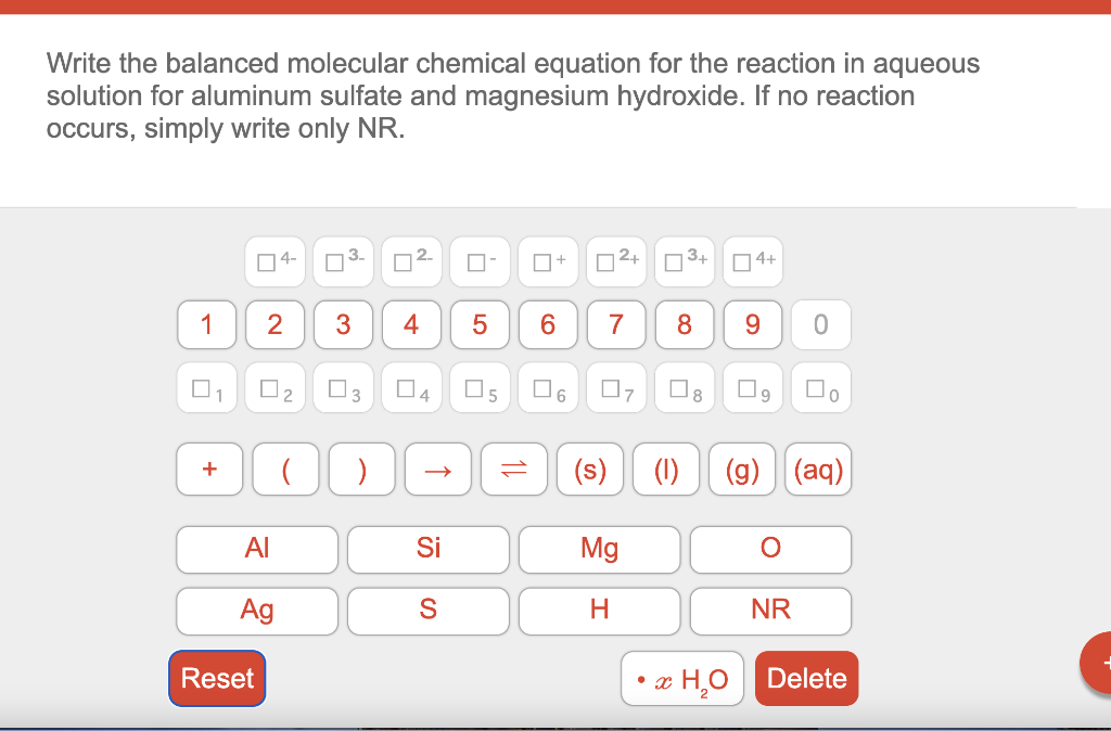 Solved Write the balanced molecular chemical equation for | Chegg.com