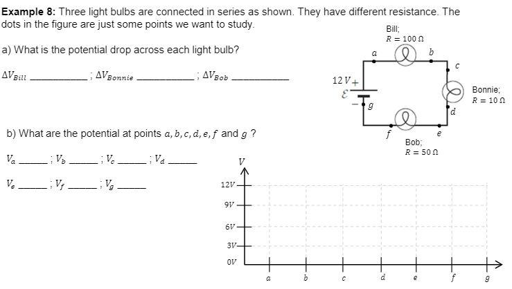Solved Example 8: Three light bulbs are connected in series | Chegg.com