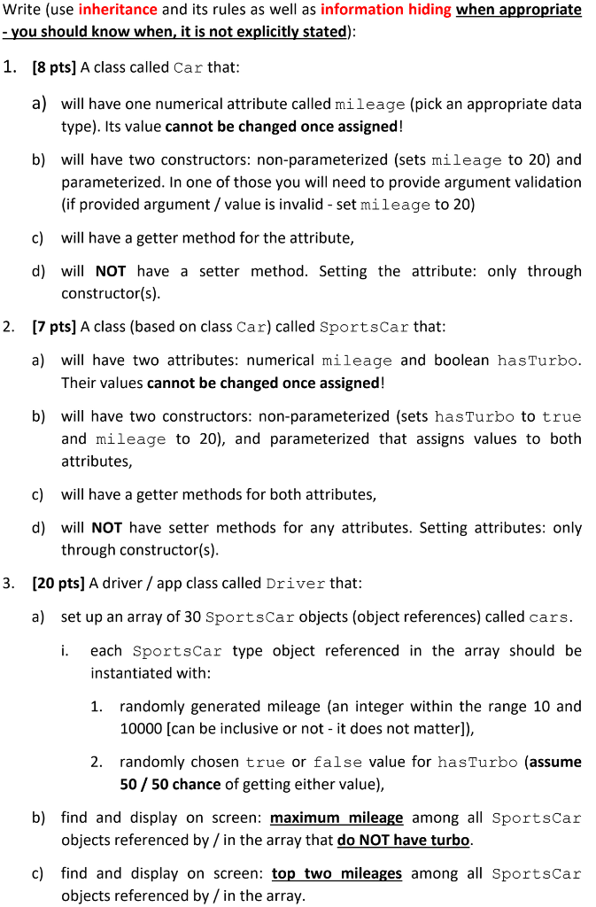 Solved Write (use inheritance and its rules as well as | Chegg.com