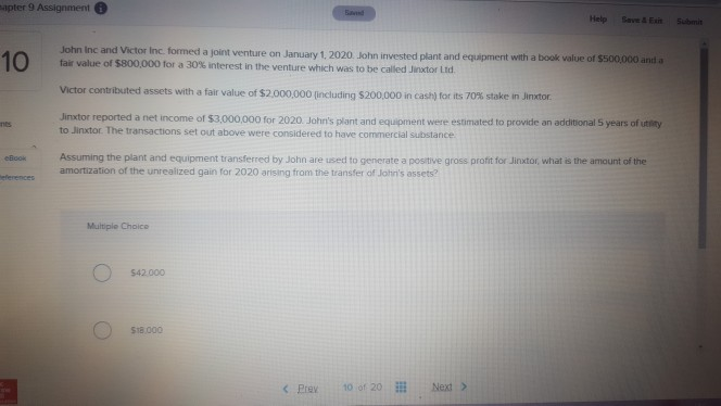 mapter 9 Assignment Sd Help Save & Exit Submit John | Chegg.com