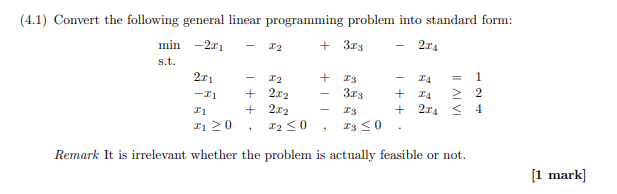 Solved (4.1) Convert the following general linear | Chegg.com