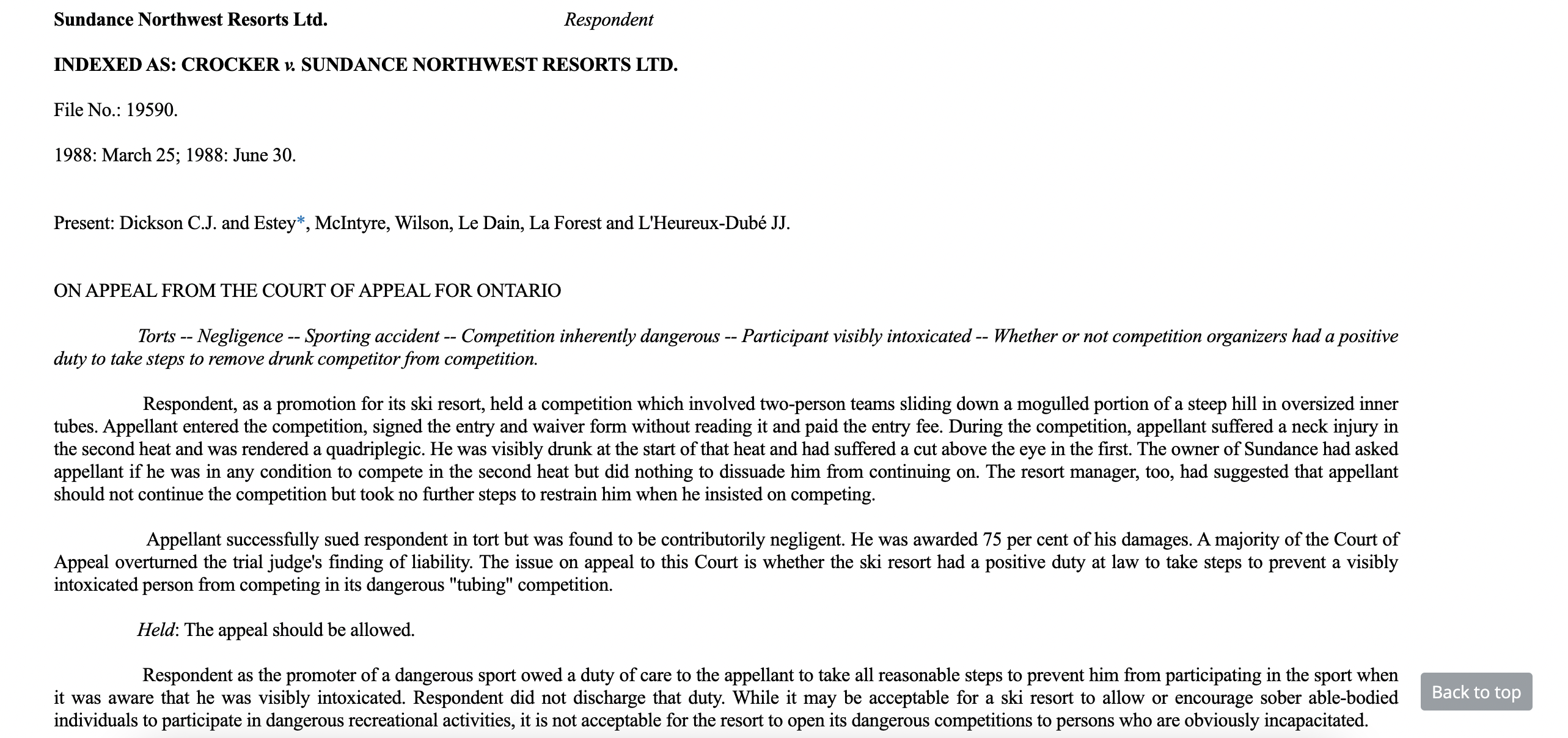 Solved Sundance Northwest Resorts Ltd. Respondent INDEXED | Chegg.com