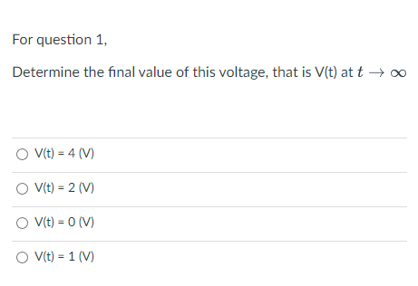 Solved The Laplace function for the output voltage of a | Chegg.com
