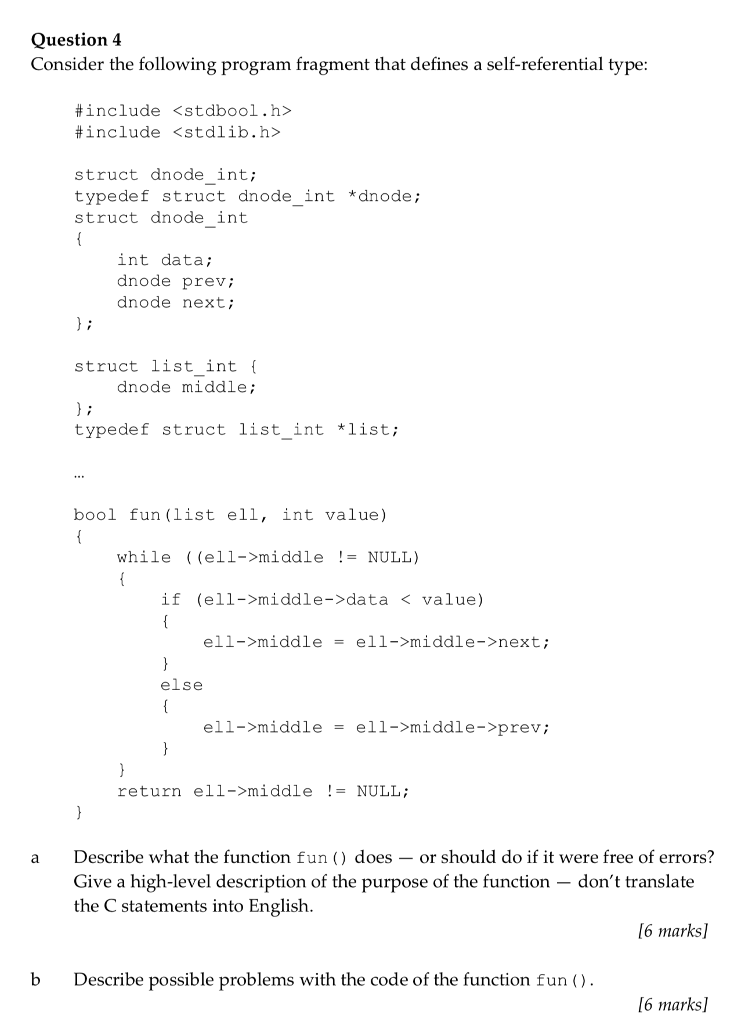 Solved Question 4 Consider the following program fragment | Chegg.com
