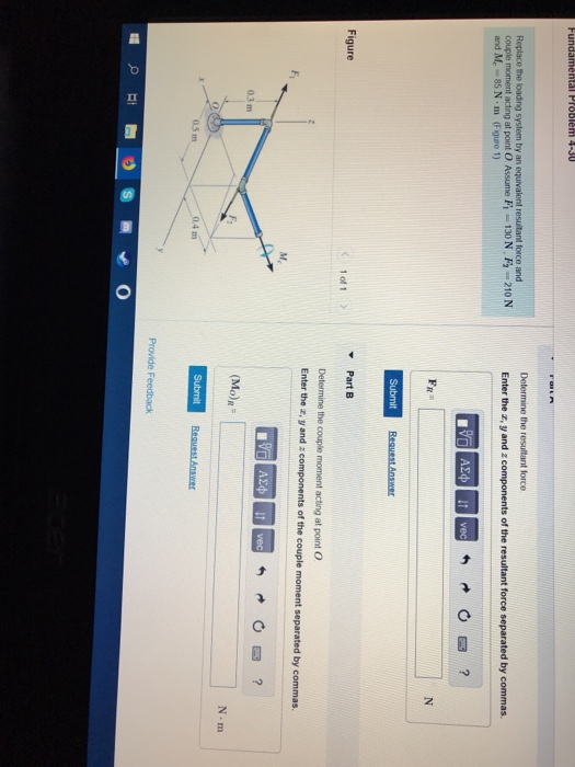 Solved Roplace the loading system by an eguivalent resultant | Chegg.com
