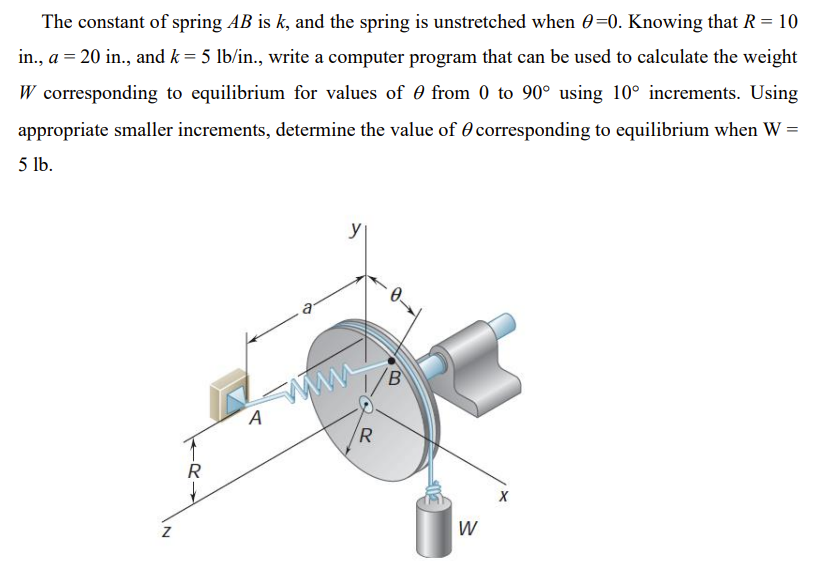 Solved I want the answers in MATLAB The constant of spring | Chegg.com