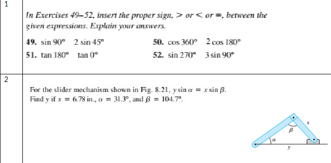 Solved In Exercises 49-52, insert the proper sign, > or ≤ or | Chegg.com
