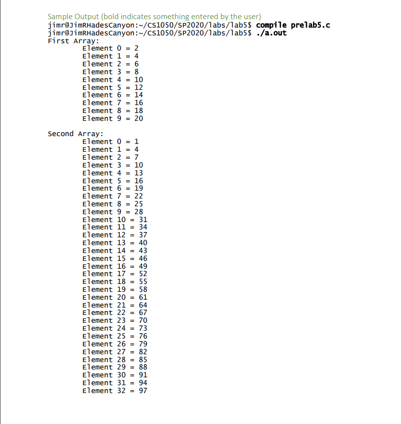 Solved CS1050 - Prelab 5 Spring 2020 Concepts to Practice • | Chegg.com