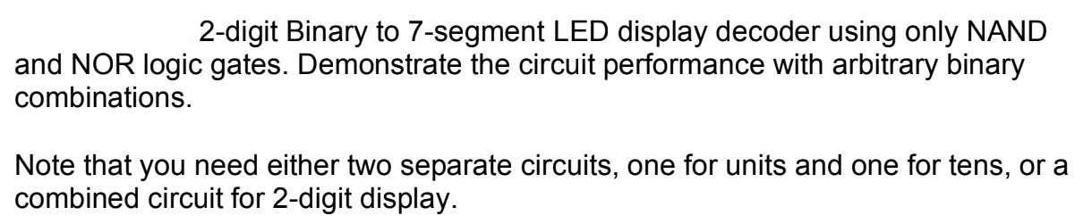Solved 2-digit Binary to 7-segment LED display decoder using | Chegg.com