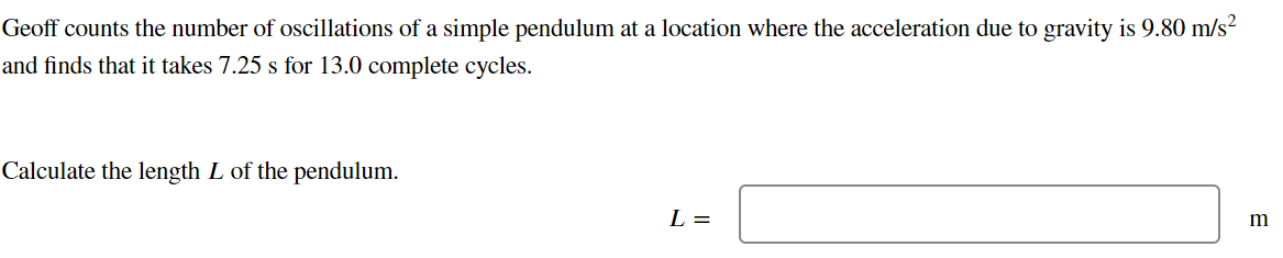 Solved Geoff counts the number of oscillations of a simple | Chegg.com