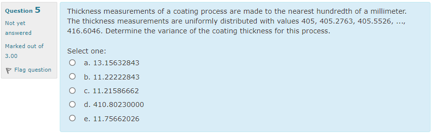 Solved Thickness measurements of a coating process are made | Chegg.com