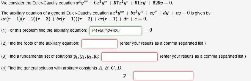 Solved We consider the Euler-Cauchy | Chegg.com