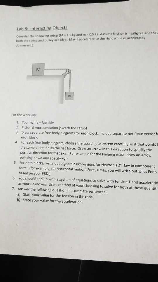 Solved Lab 8: Interacting Objects Consider the following | Chegg.com