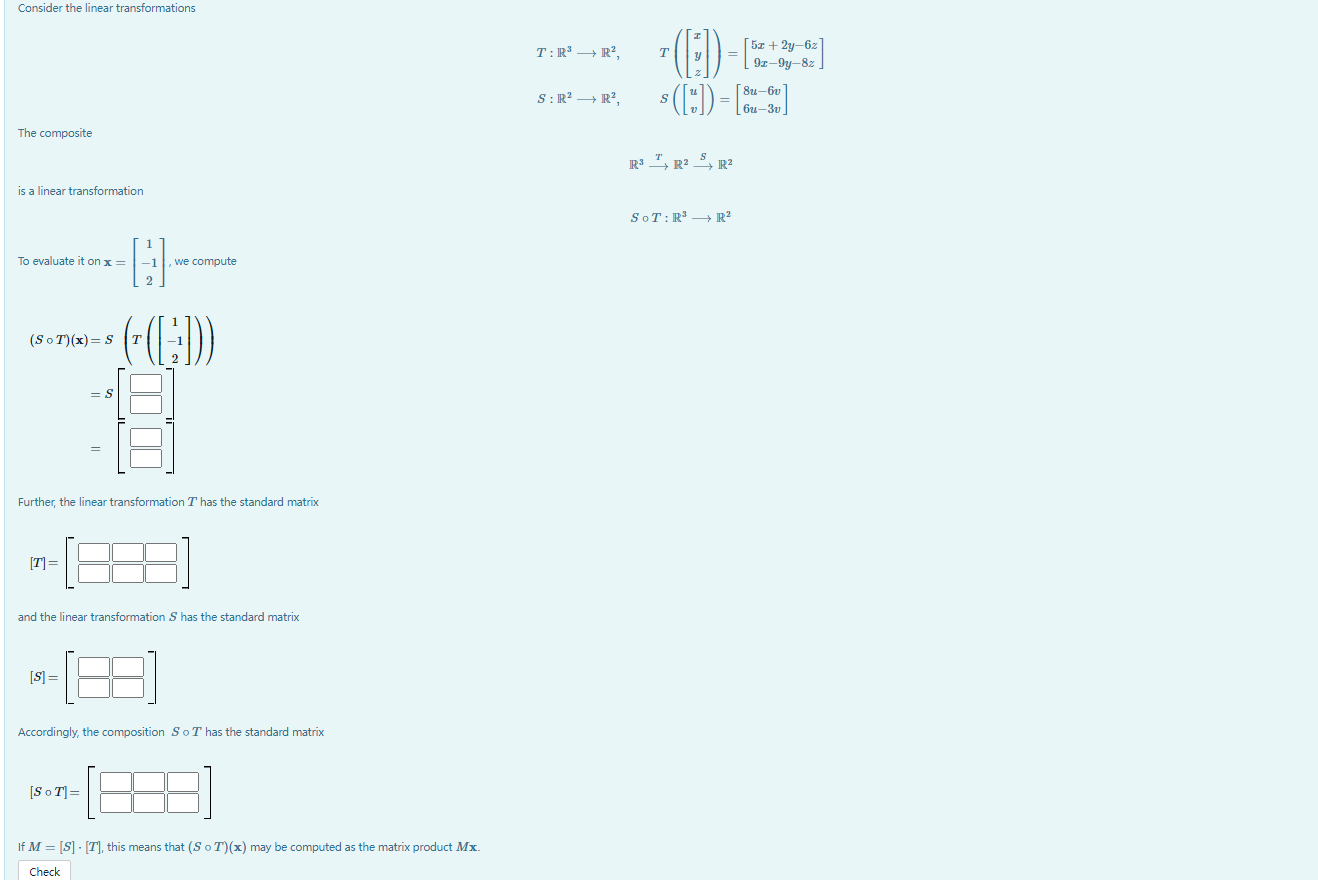 Solved Consider the linear transformations T:R + R2, - (03) | Chegg.com