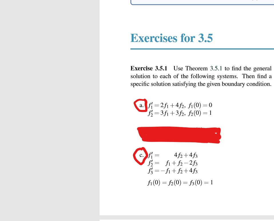 Solved Exercises for 3.5 Exercise 3.5.1 Use Theorem 3.5.1 to | Chegg.com